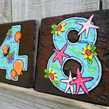 Hand painted address numbers | LuckiiArts